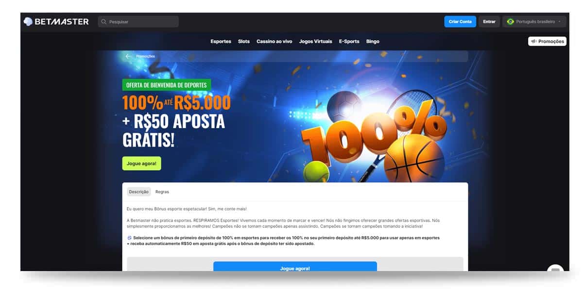 Código promocional Betmaster 2023 » Ative bônus de R$5000